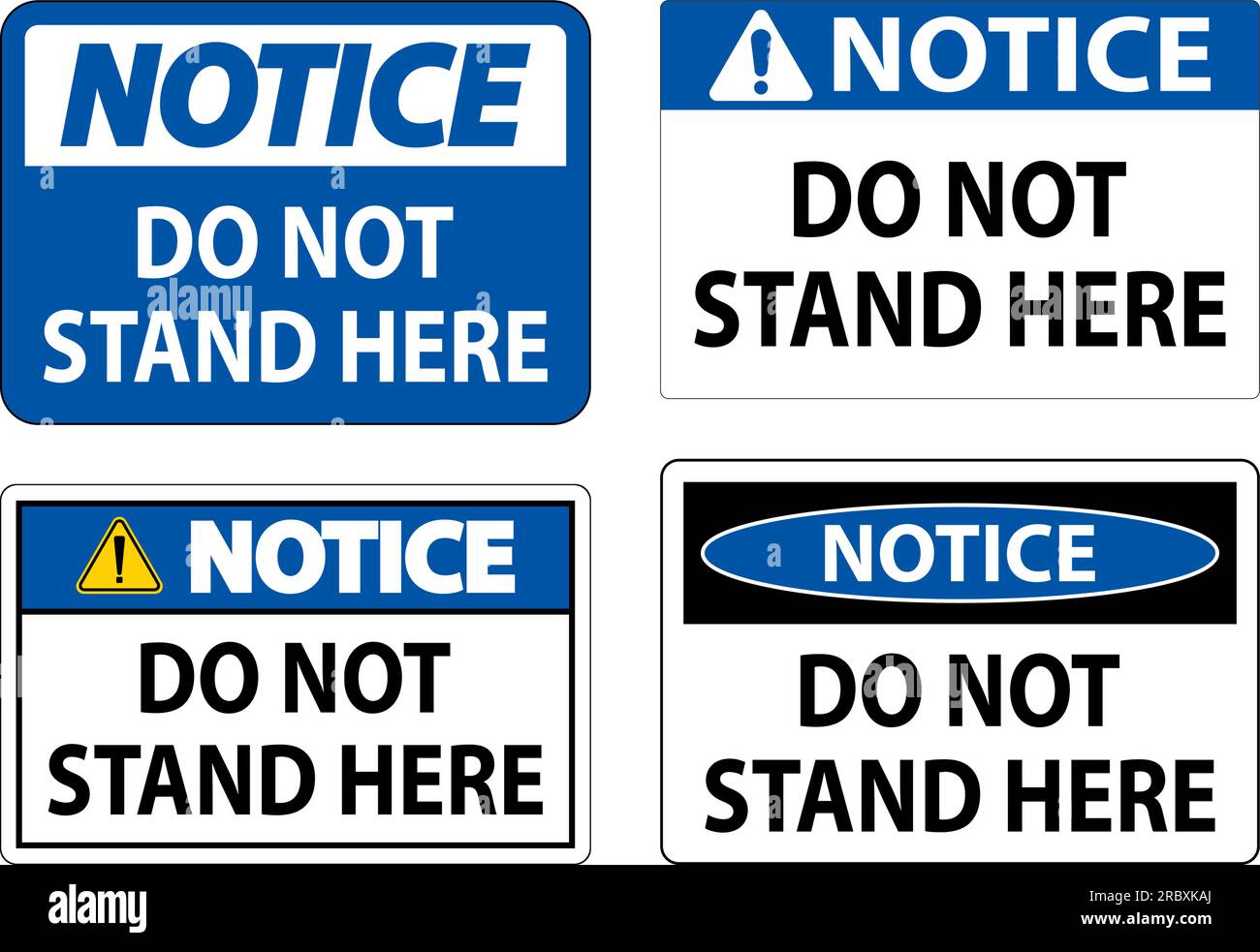 Notice Sign Do Not Stand Here On White Background Stock Vector Image ...