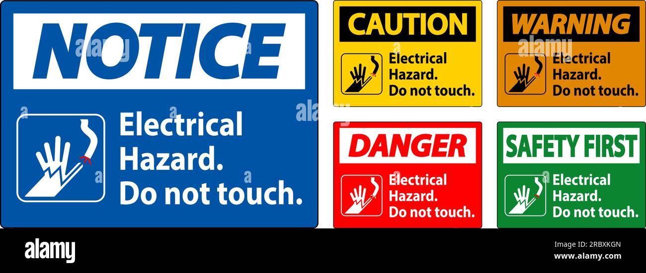 Warning Sign Electrical Hazard. Do Not Touch Stock Vector Image & Art ...