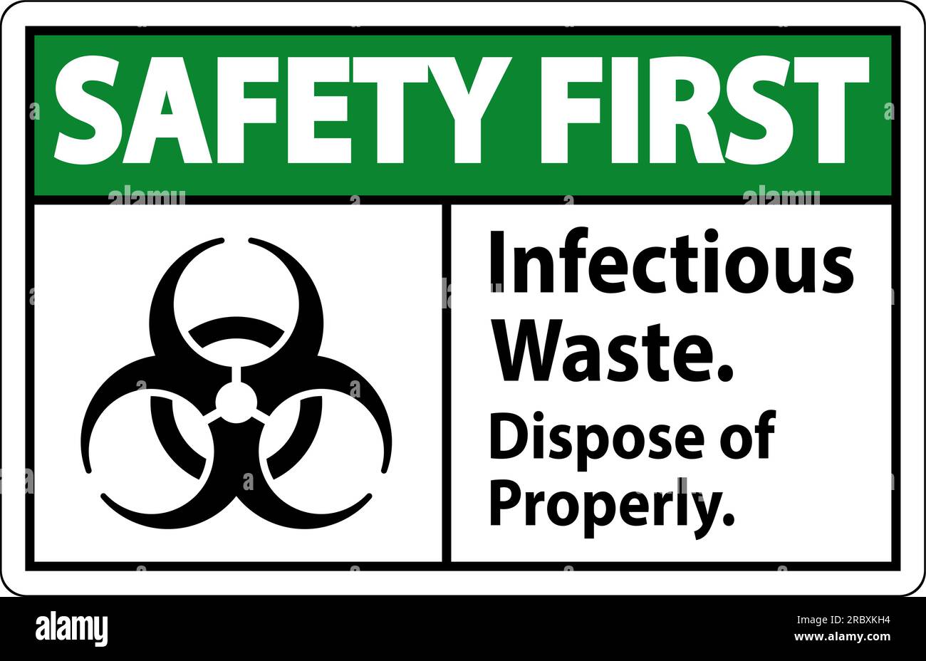 Biohazard safety first label infectious waste hi-res stock photography ...