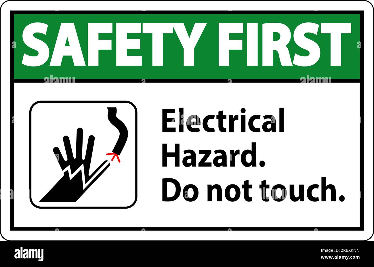 Safety First Sign Electrical Hazard. Do Not Touch Stock Vector Image ...