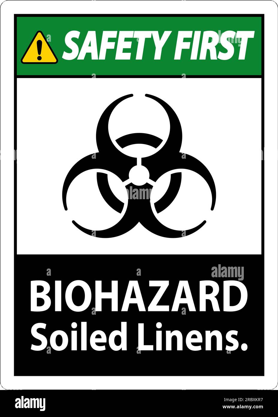Biohazard Safety First Label Biohazard Soiled Linens Stock Vector Image ...