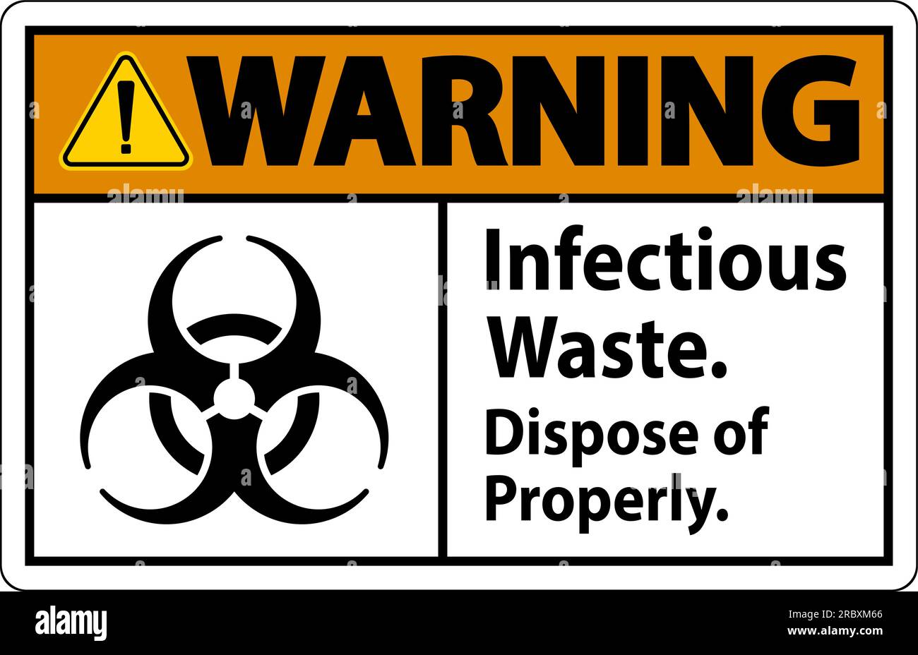 Biohazard Warning Label Infectious Waste, Dispose Of Properly Stock ...