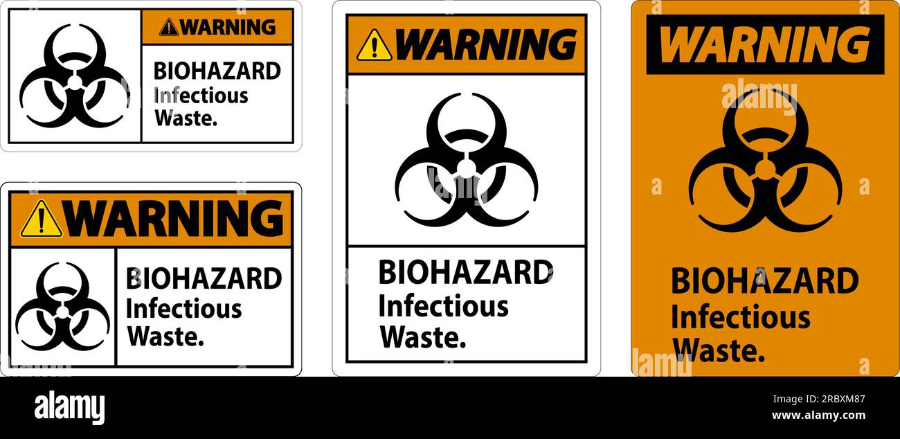 Biohazard Warning Label Biohazard Infectious Waste Stock Vector Image ...