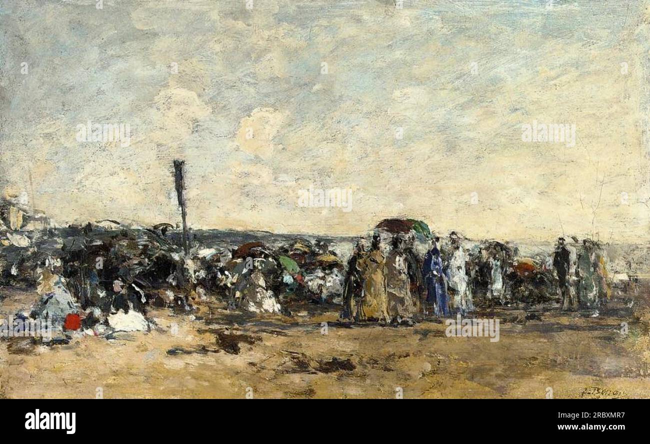 Beach Scene by Eugene Boudin Stock Photo - Alamy