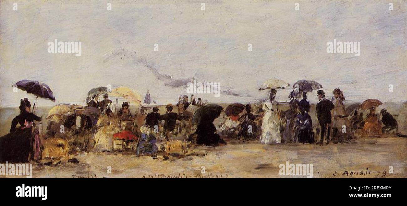 Beach Scene by Eugene Boudin Stock Photo - Alamy