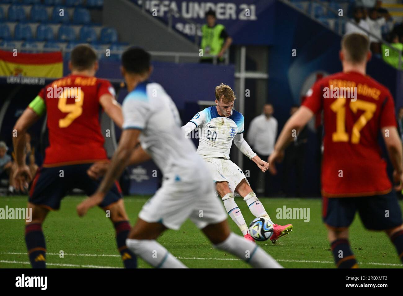 BATUMI, GEORGIA - JULY 8: Cole Palmer scoring goal directly from free kick during the UEFA Under ...
