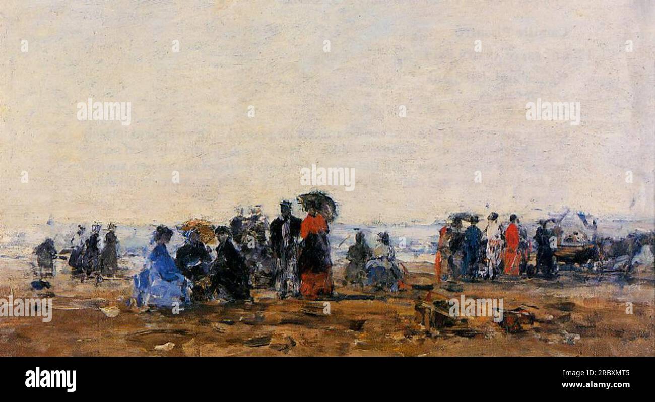 Beach Scene by Eugene Boudin Stock Photo - Alamy