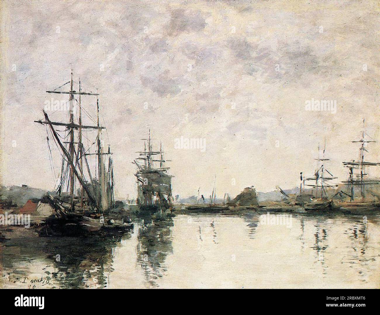 The Basin at Deauville 1890; France by Eugene Boudin Stock Photo - Alamy