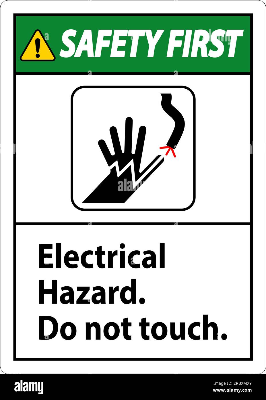 Safety First Sign Electrical Hazard. Do Not Touch Stock Vector Image ...