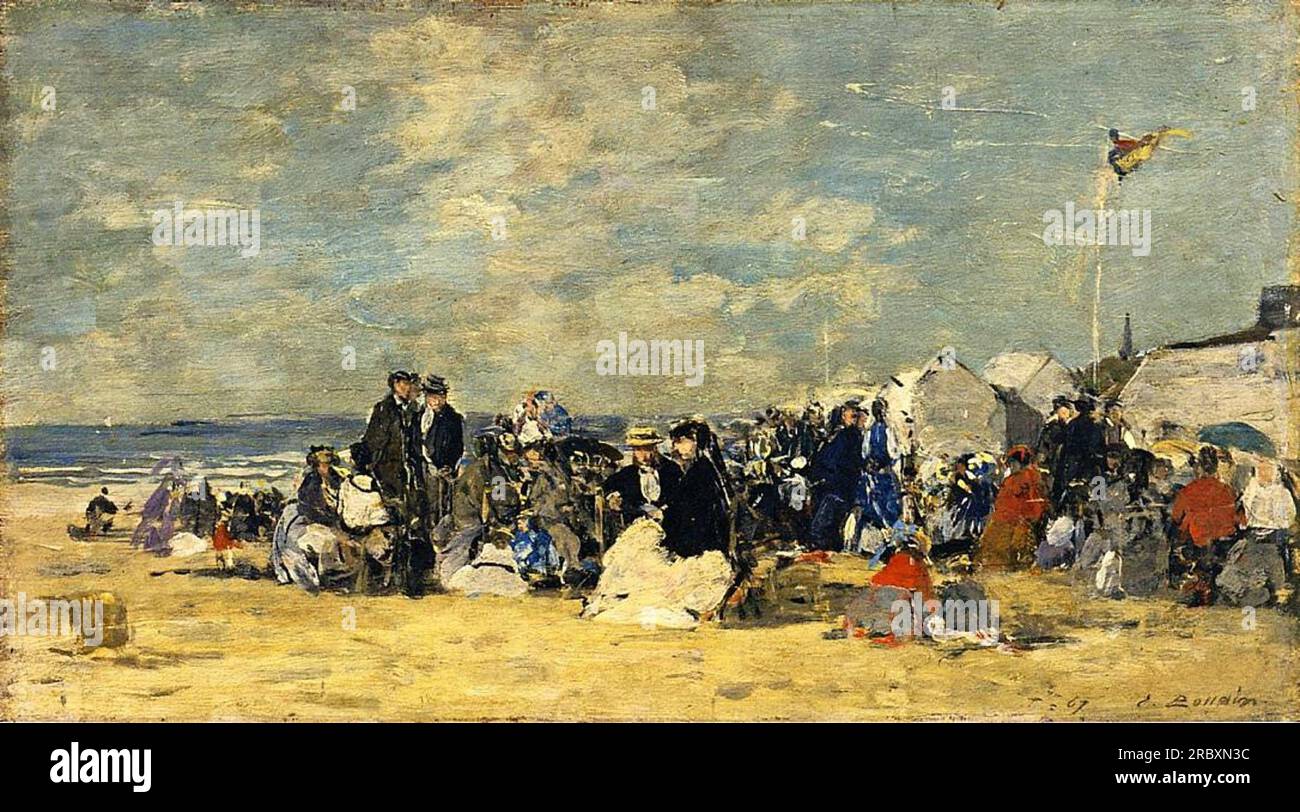 Beach Scene by Eugene Boudin Stock Photo - Alamy