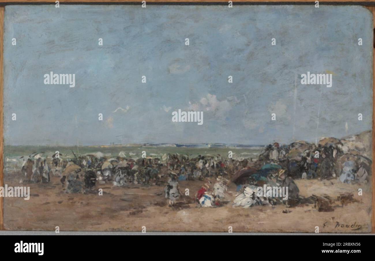 Beach Scene by Eugene Boudin Stock Photo - Alamy