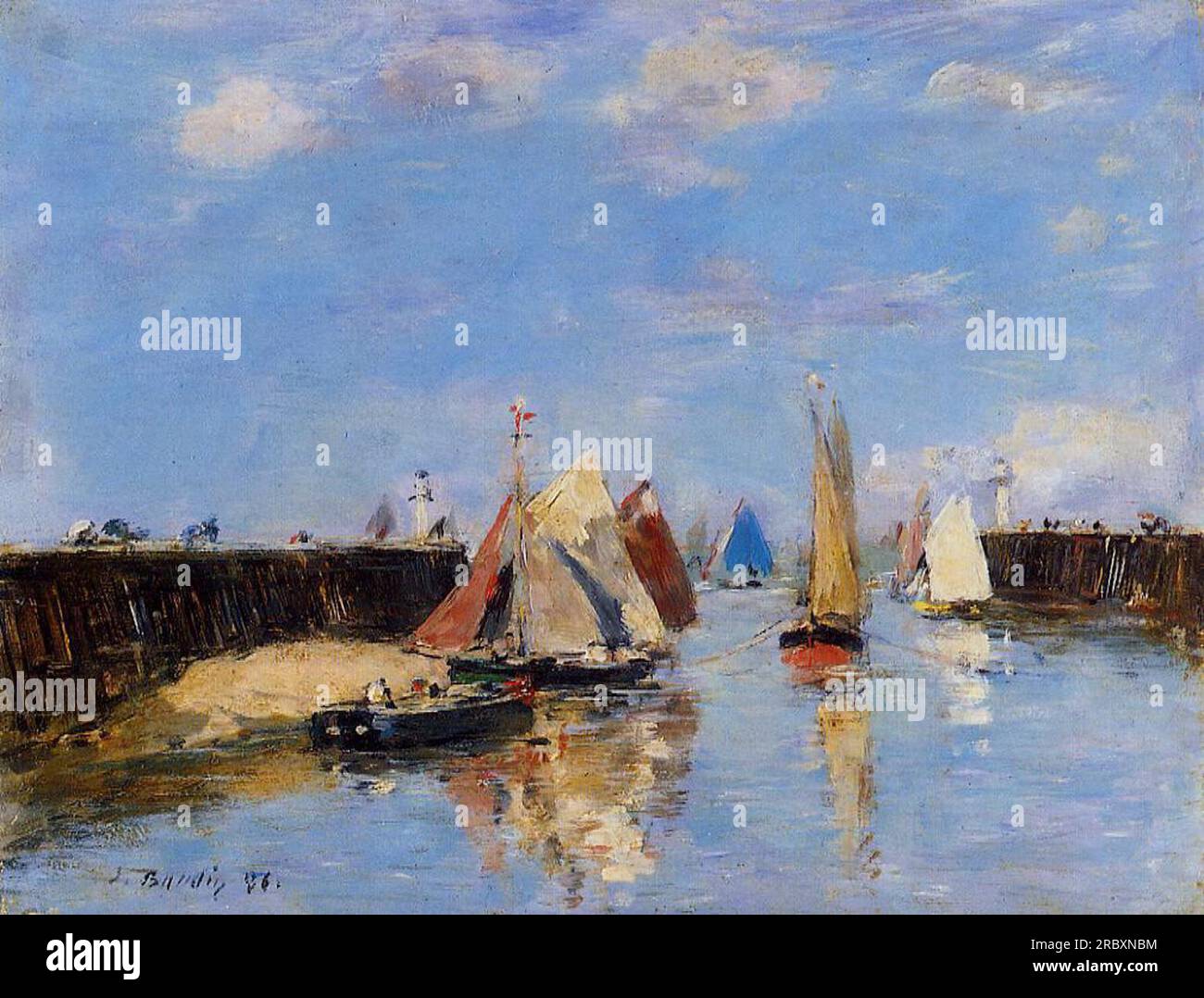 The Port of Trouville 1886; France by Eugene Boudin Stock Photo - Alamy