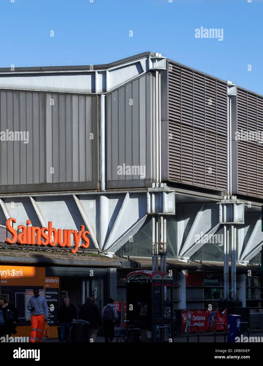 Entrance to supermarkt on Camden Road. Sainburys Camden, London, United ...
