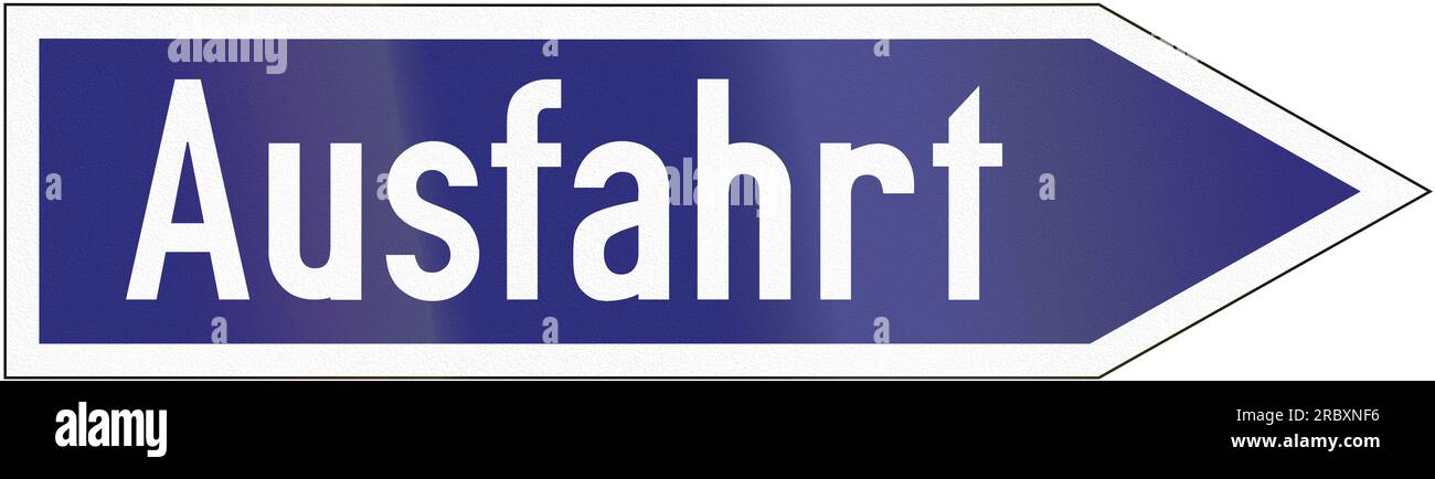 Old design of a highway exit sign in Germany Stock Photo - Alamy