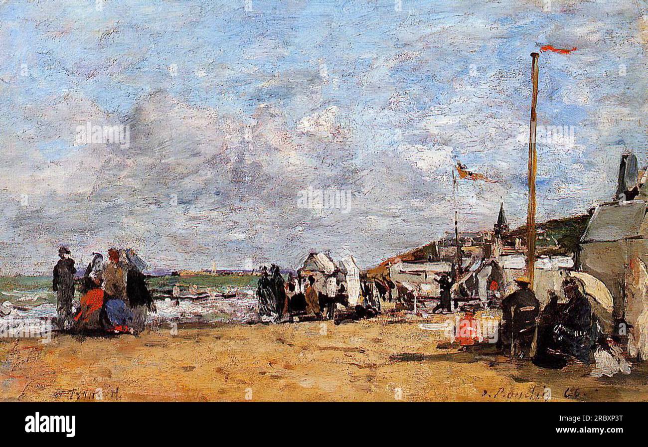 Trouville, Beach Scene by Eugene Boudin Stock Photo - Alamy