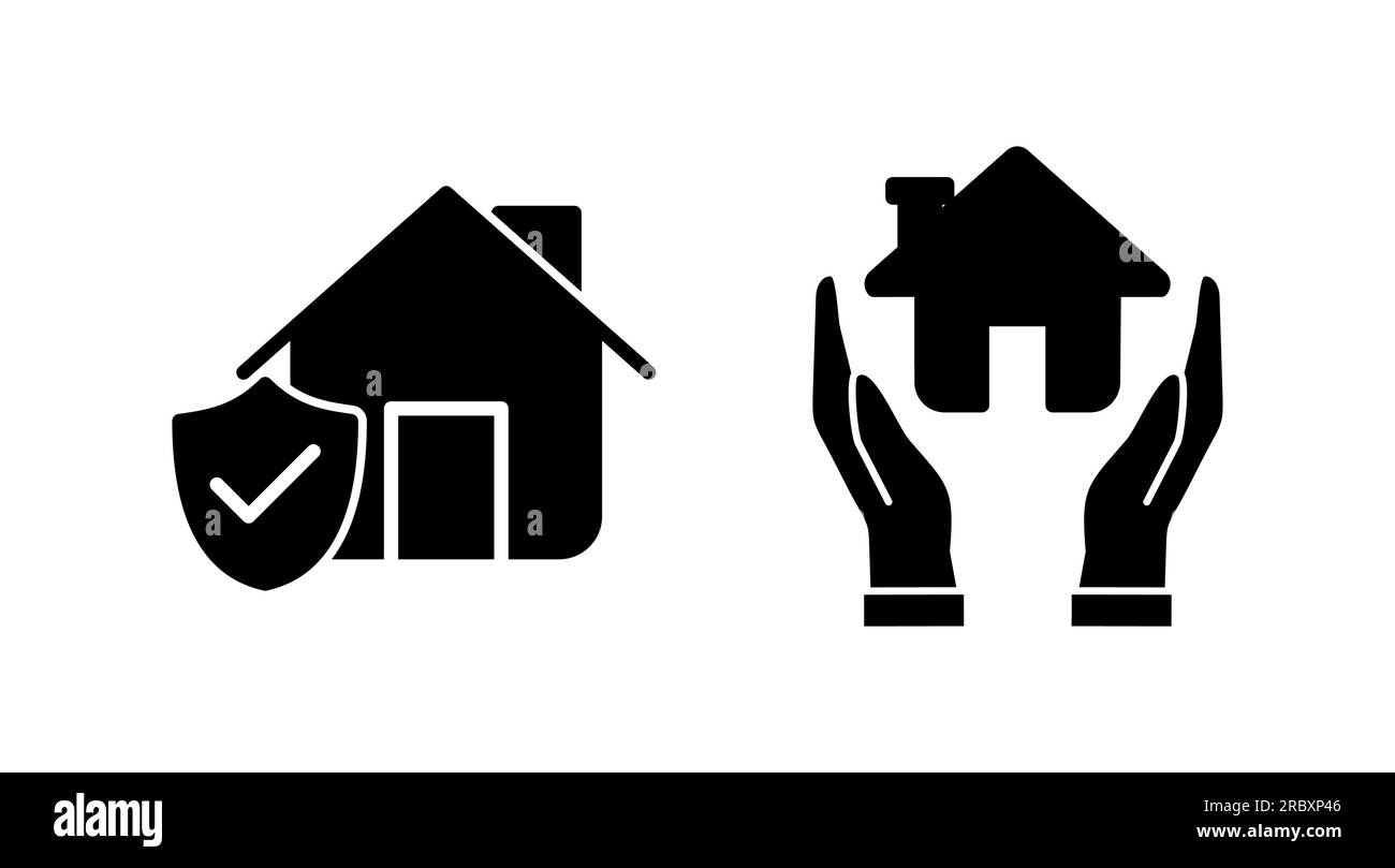 Home insurance icon vector. home shield protect logo Stock Vector Image ...