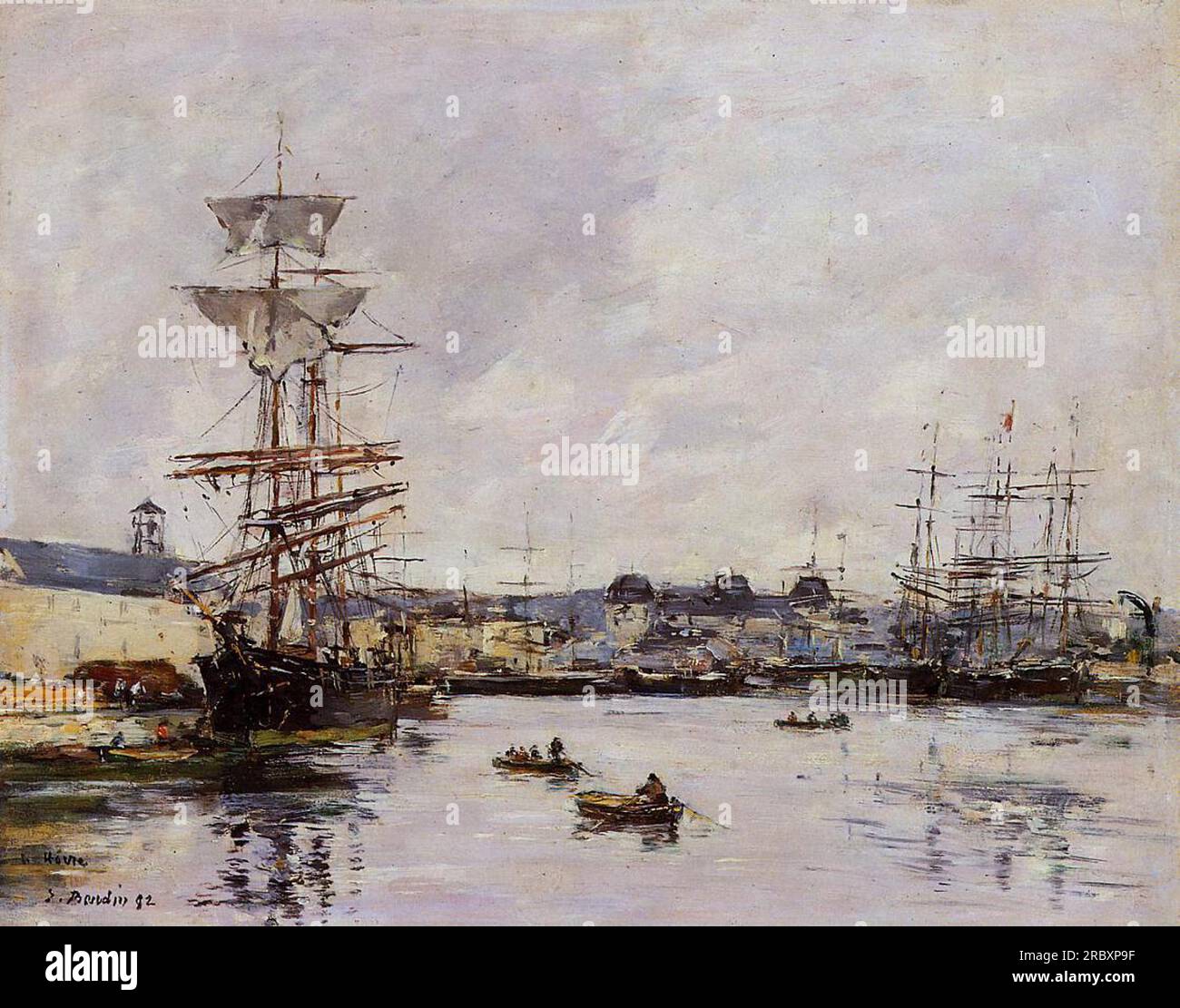 Le Havre, the Casimir Delavigne Basin 1892; France by Eugene Boudin ...