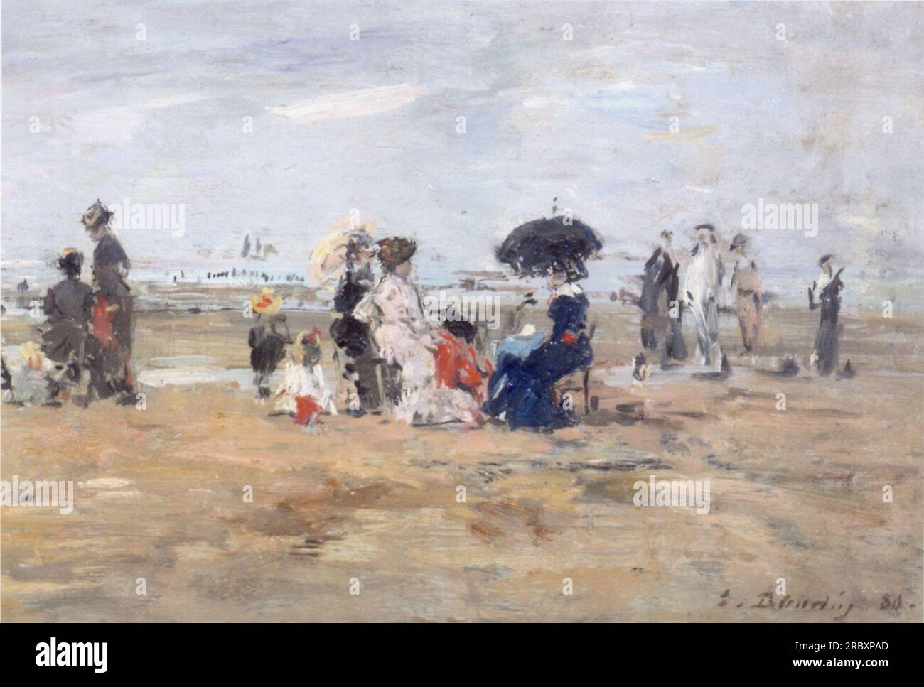 Trouville, scene on the beach by Eugene Boudin Stock Photo - Alamy