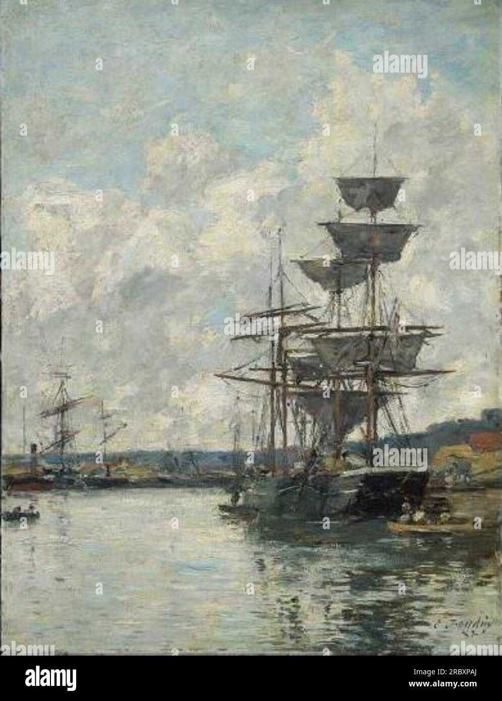 Ships at Le Havre by Eugene Boudin Stock Photo - Alamy