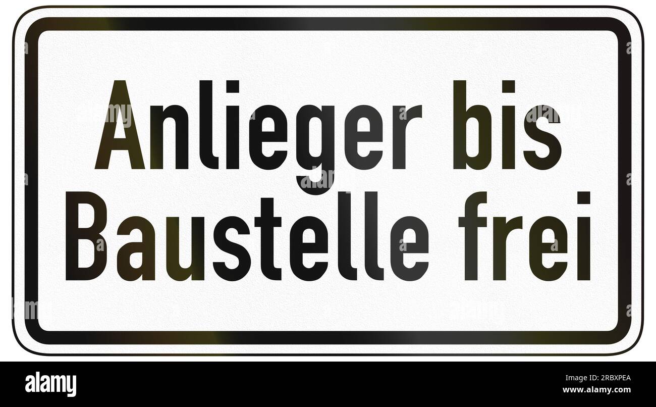 German traffic sign additional panel to specify the meaning of other ...