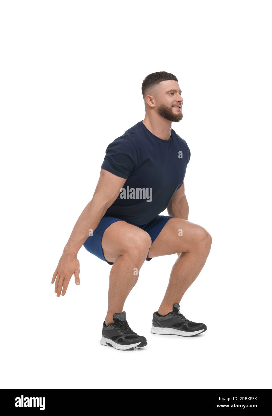 Full body man squat Cut Out Stock Images & Pictures - Alamy