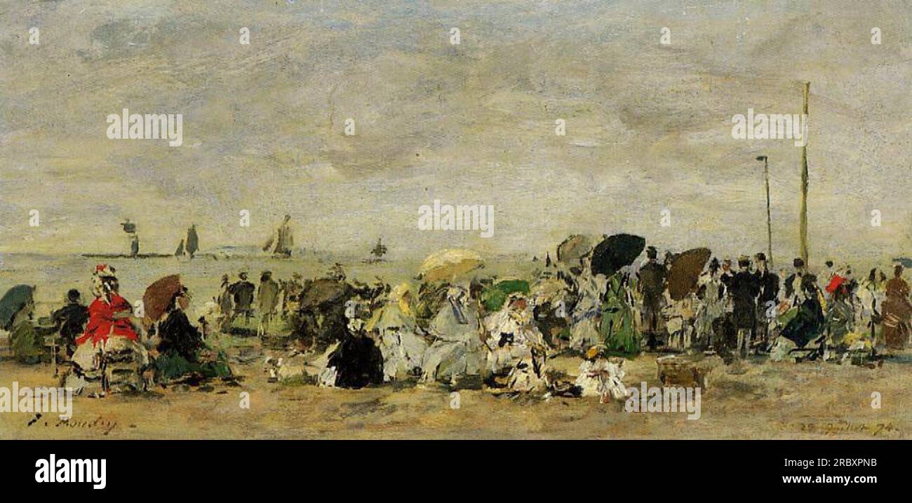 Beach Scene at Trouville by Eugene Boudin Stock Photo - Alamy
