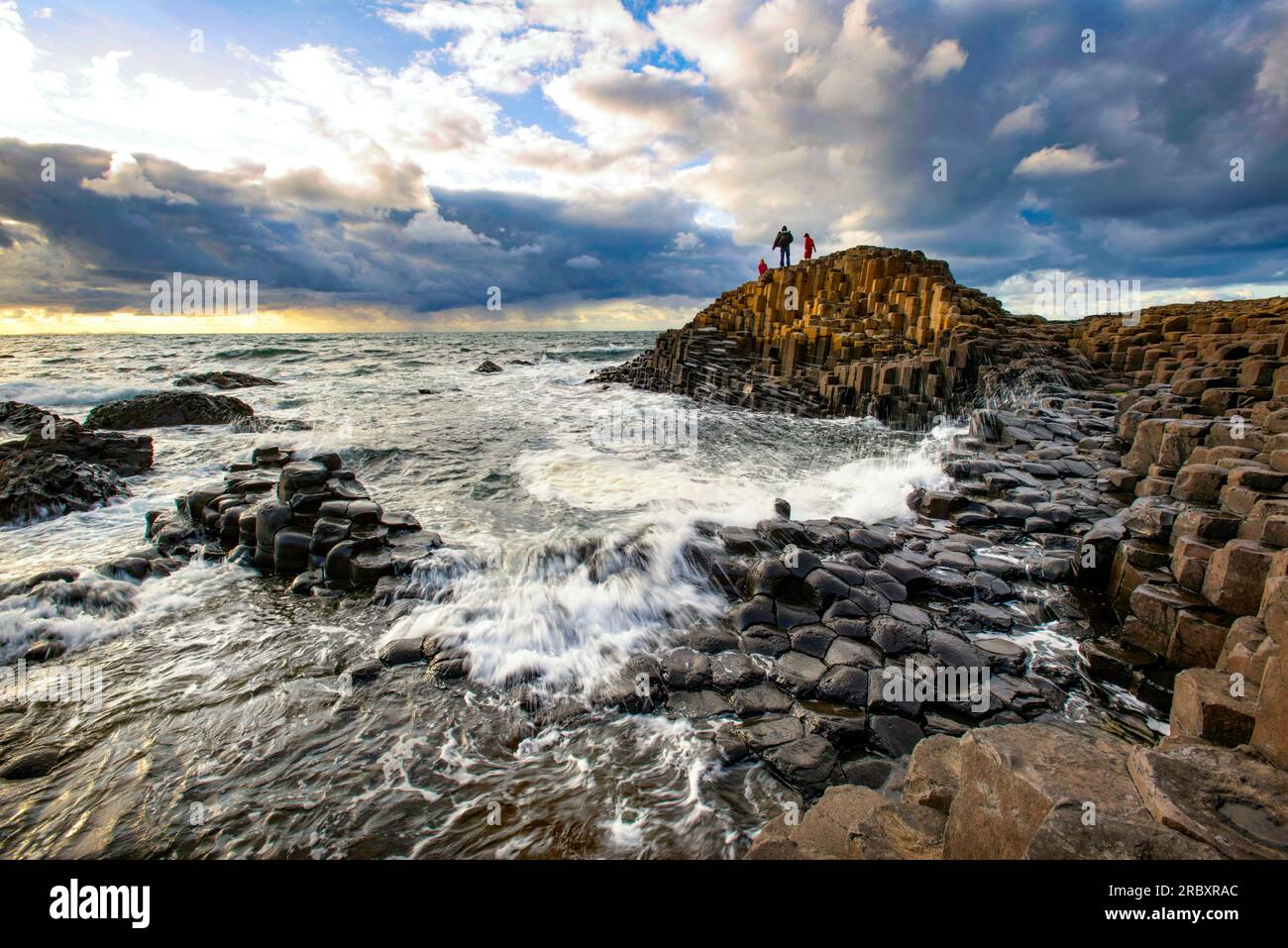 Sunset at the UNESCO World Heritage Site, Giant's Causeway, County ...
