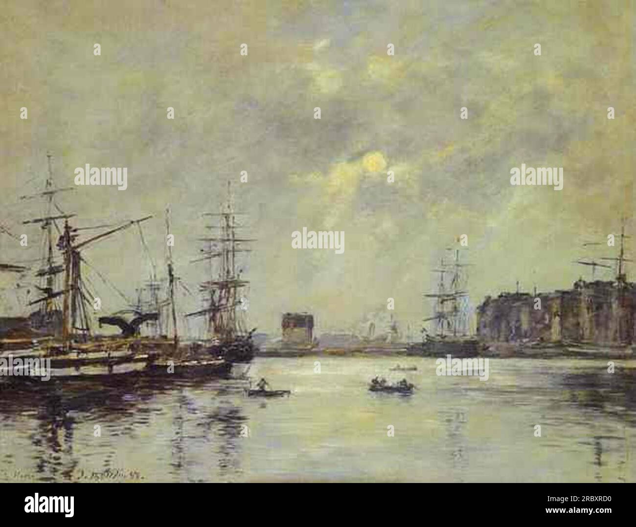 The Port of Le Havre (Dock of La Barre) 1888; France by Eugene Boudin ...