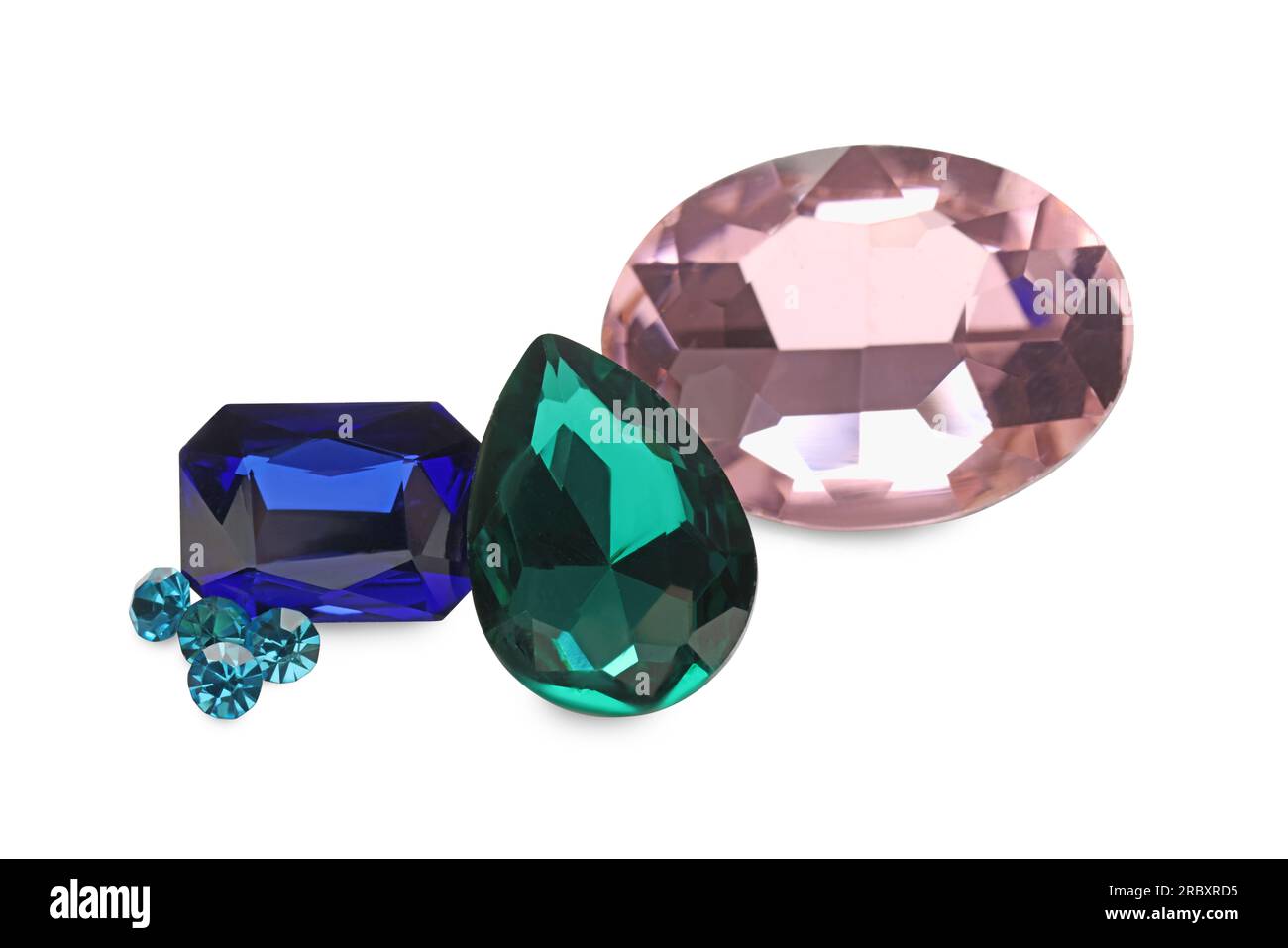 Different beautiful gemstones for jewelry isolated on white Stock Photo ...