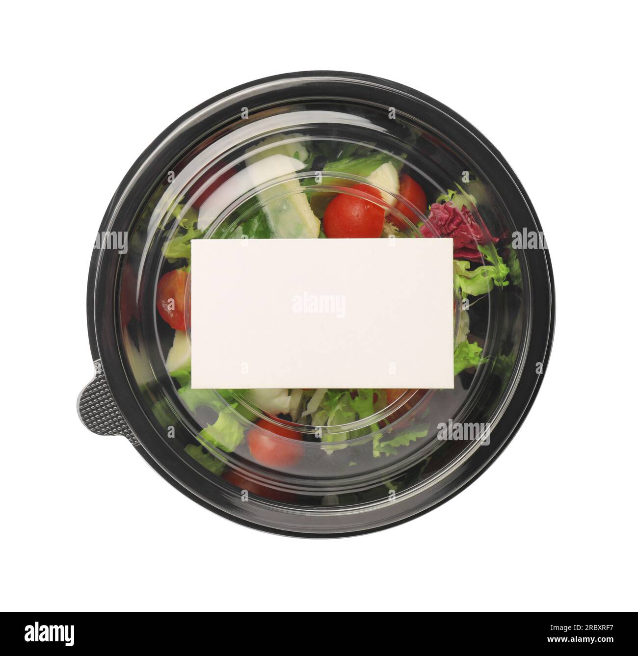 Tasty food in container isolated on white, top view Stock Photo - Alamy