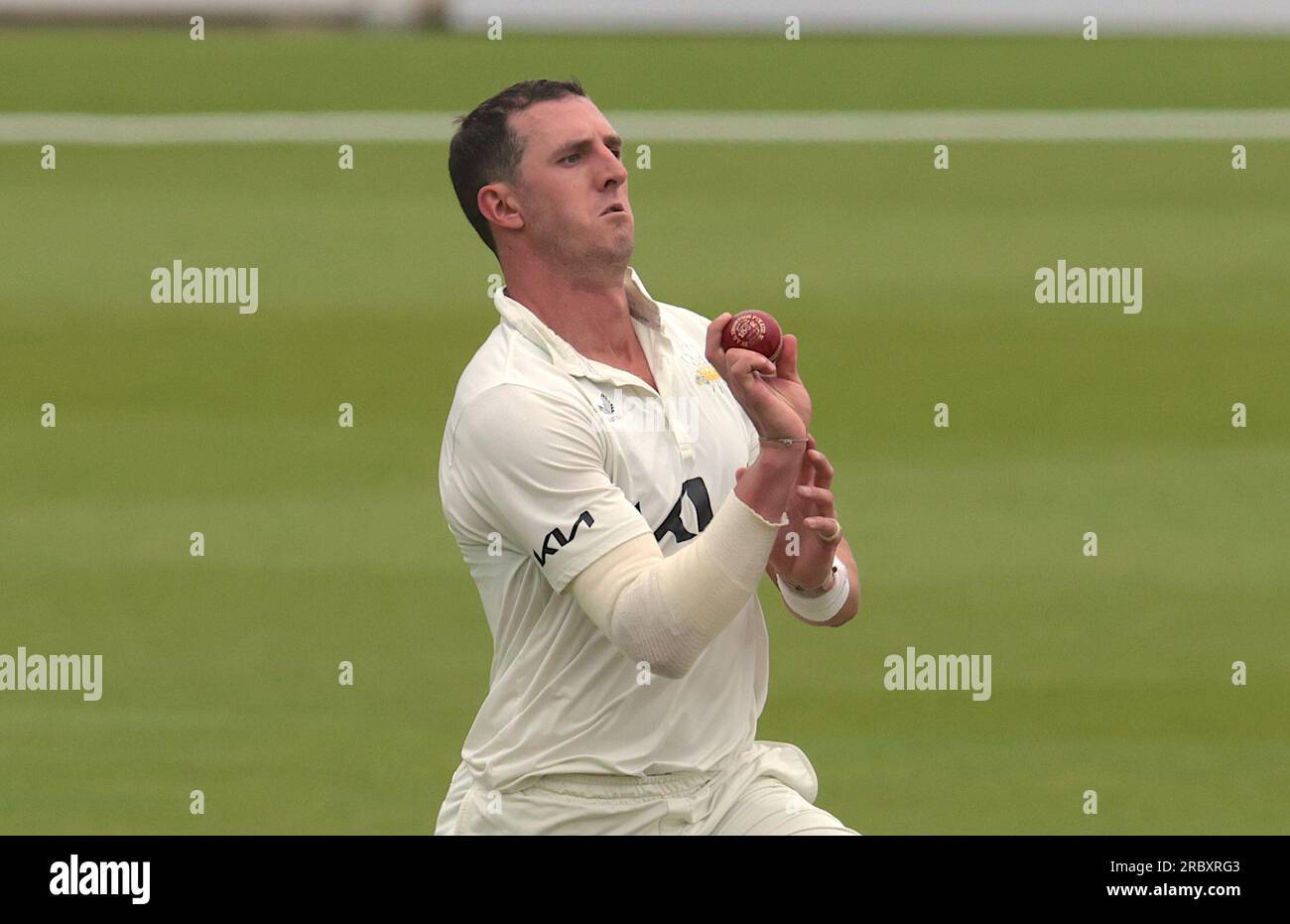 London, UK. 11th July, 2023. Dan Worrall bowling as Surrey take on ...