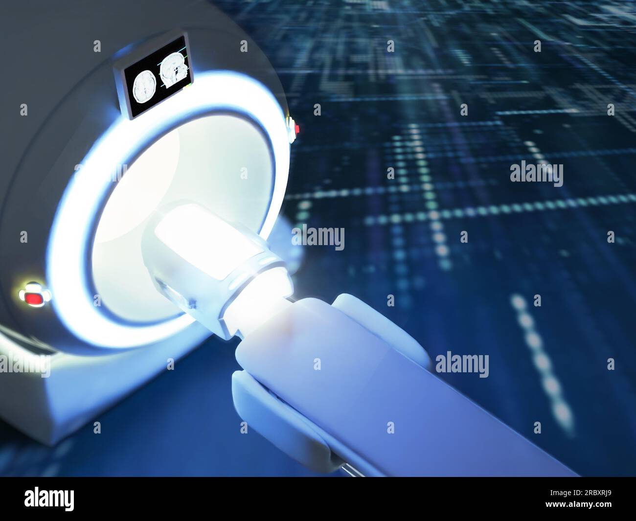 Side view of MRI SCANNER - Magnetic resonance imaging device in ...