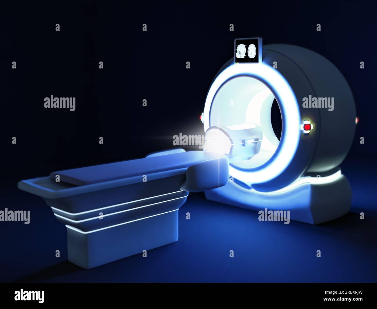Side view of MRI SCANNER - Magnetic resonance imaging device in ...