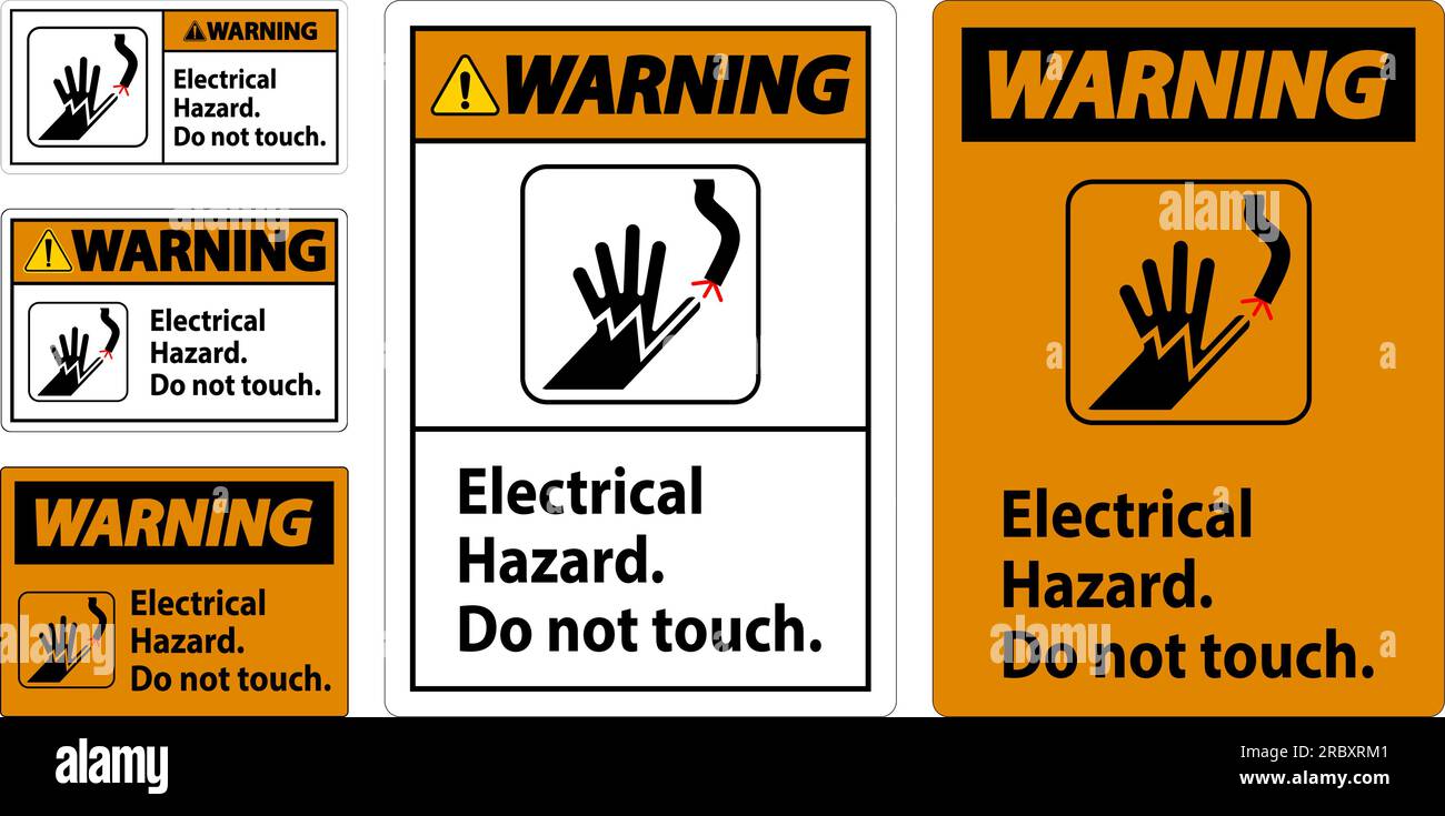 Warning Sign Electrical Hazard. Do Not Touch Stock Vector Image & Art ...