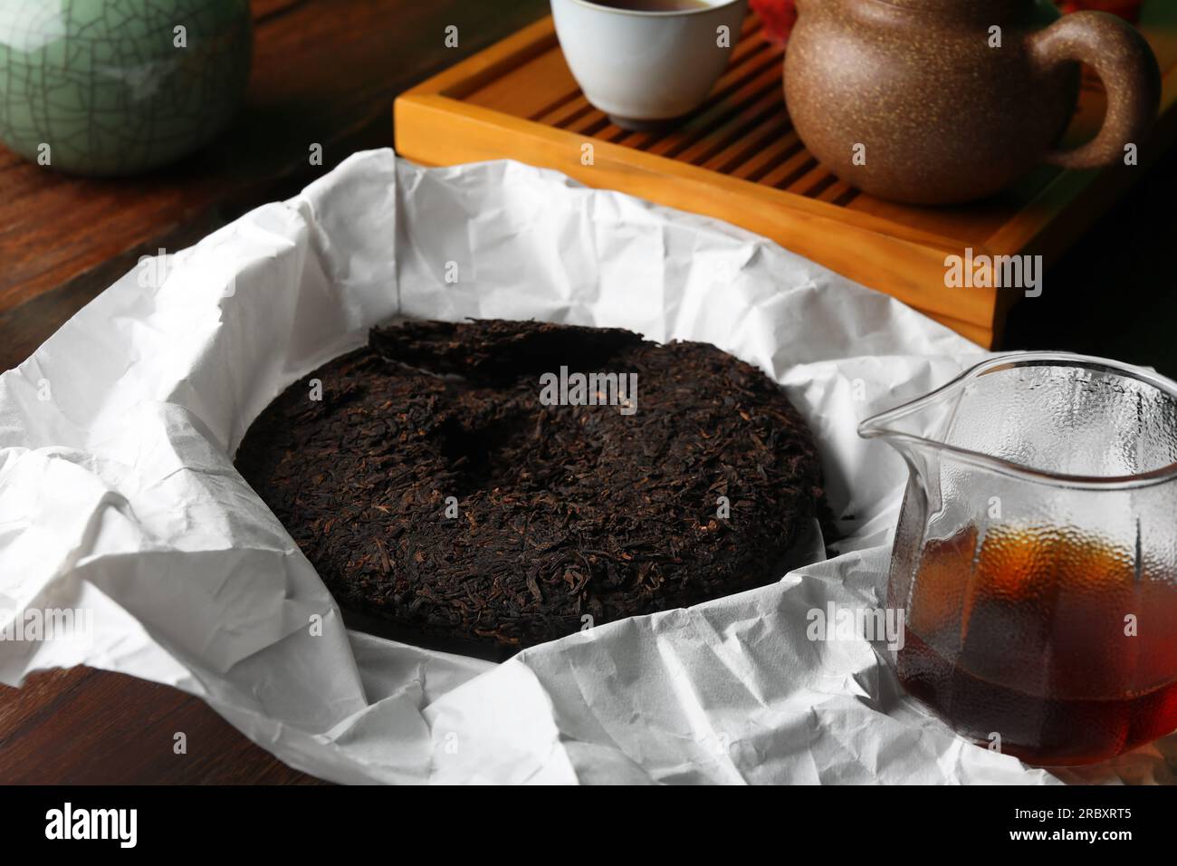 Fermented compressed tea leaves hi-res stock photography and images - Alamy
