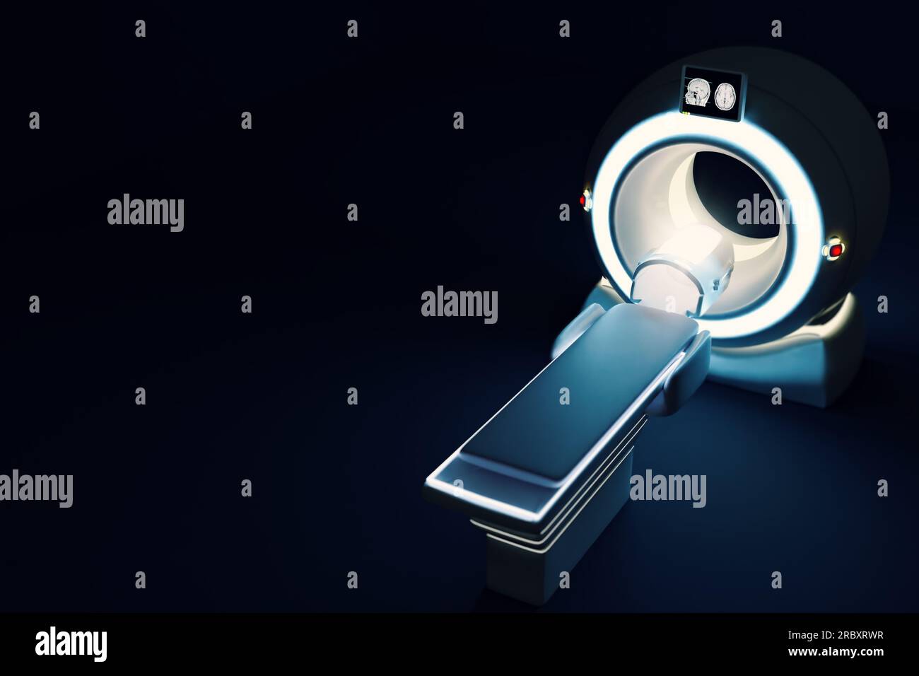 Top view of MRI SCANNER - Magnetic resonance imaging device in Hospital ...