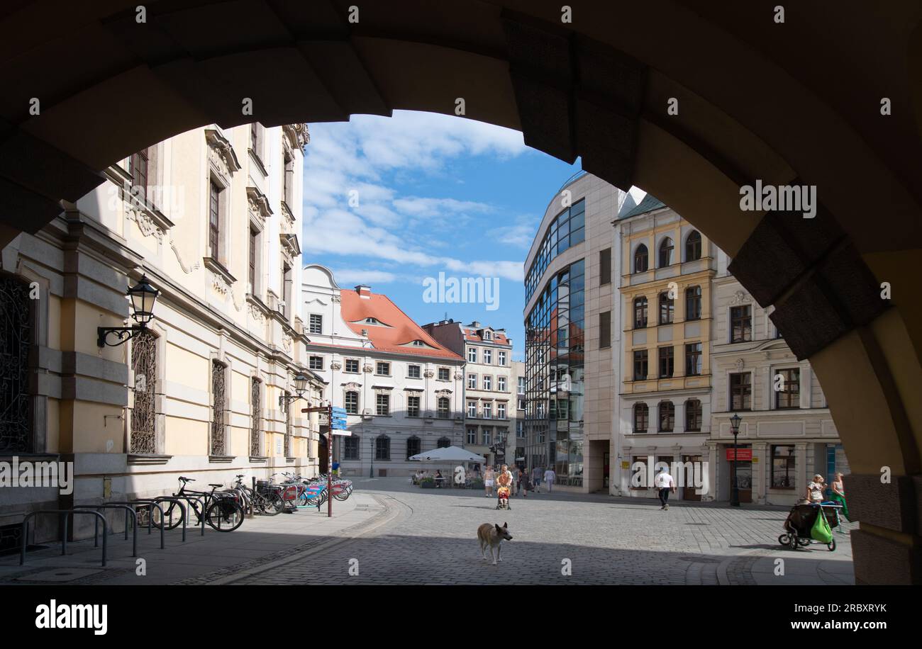 Looking through University archway. University buildings & Museum in ...