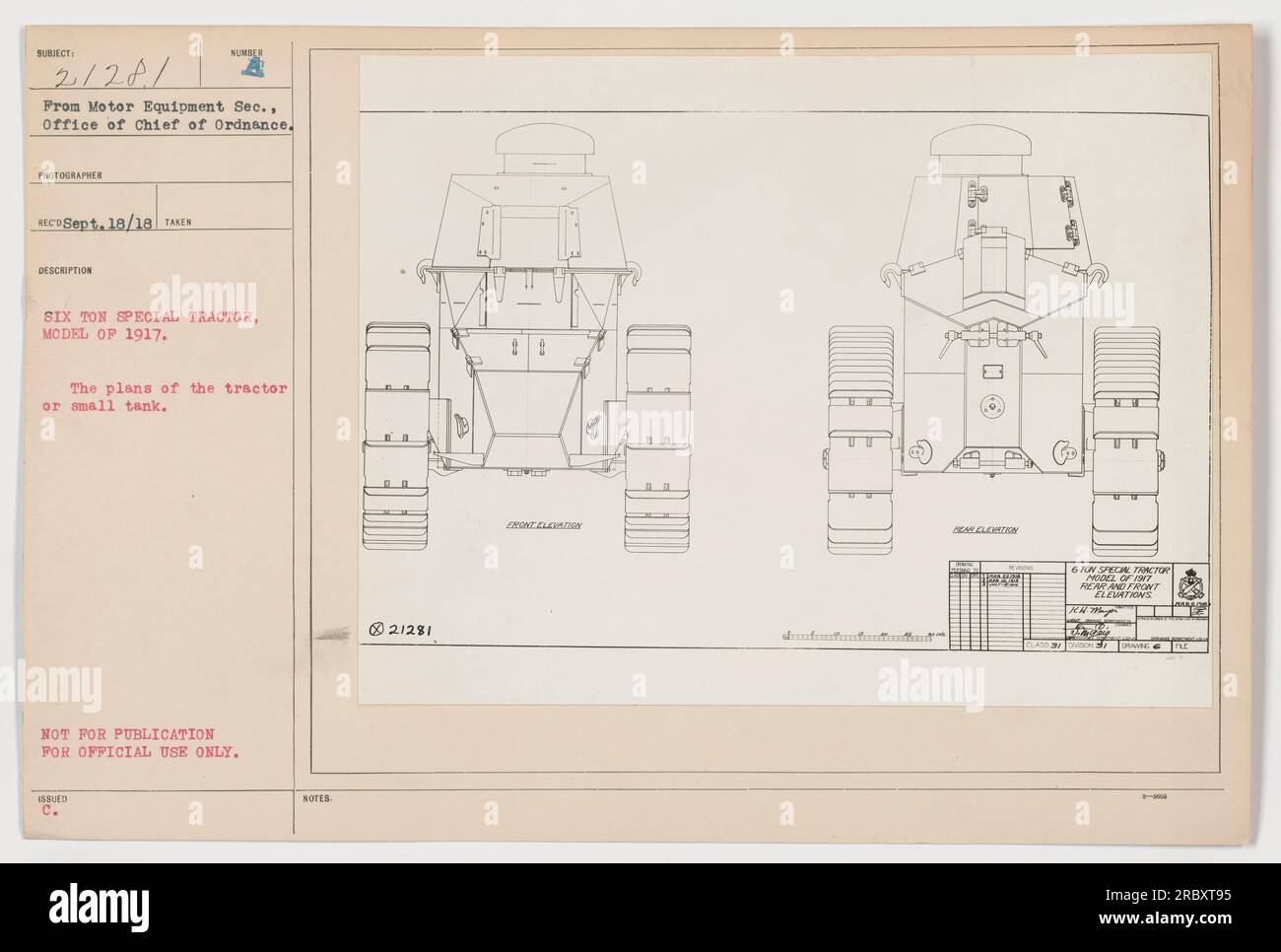 This image shows the rear and front elevations of a 6-ton special ...