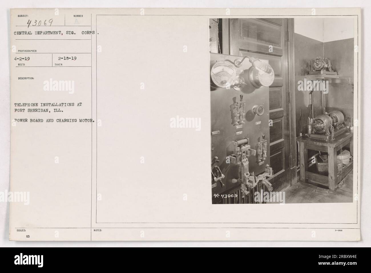 This photograph shows a close-up view of telephone installations at ...