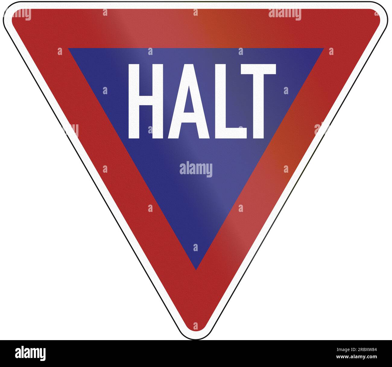 Old design (1956) of a German sign meaning: Stop! Give Way! Stock Photo ...