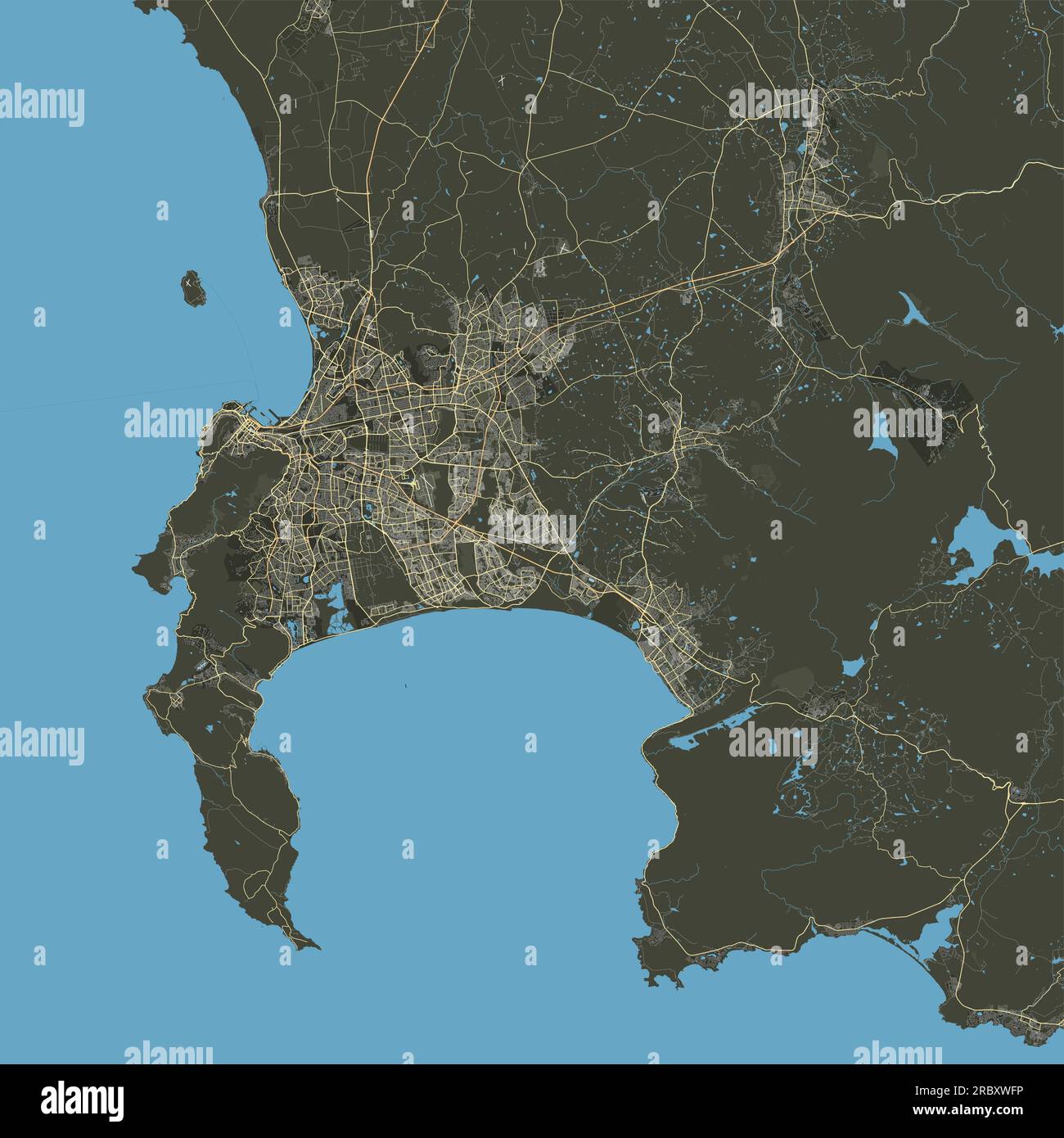 Vector City Map of Cape Town, South Africa Stock Vector Image & Art - Alamy