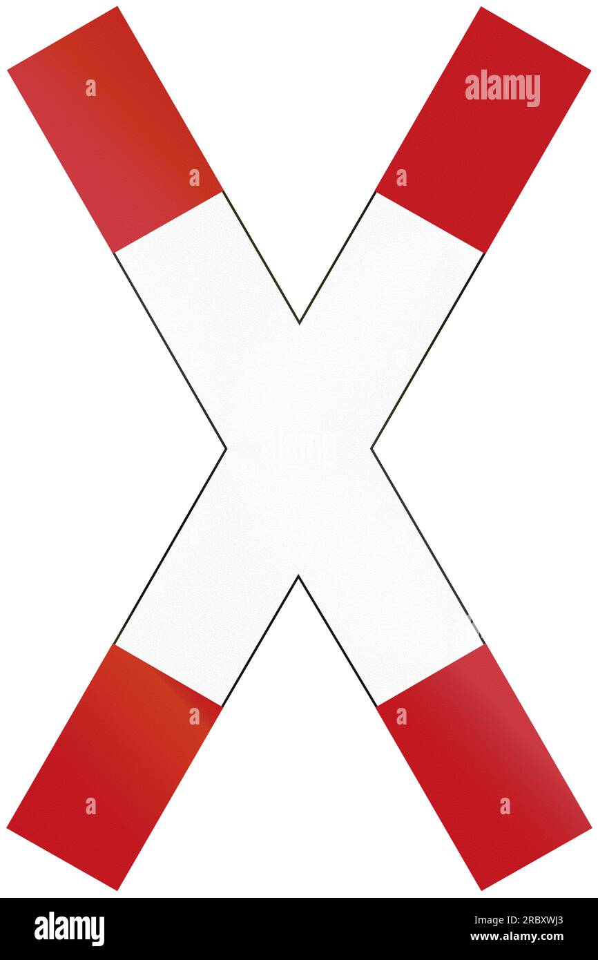 Warnkreuz/German warning sign for unguarded level crossing Stock Photo ...