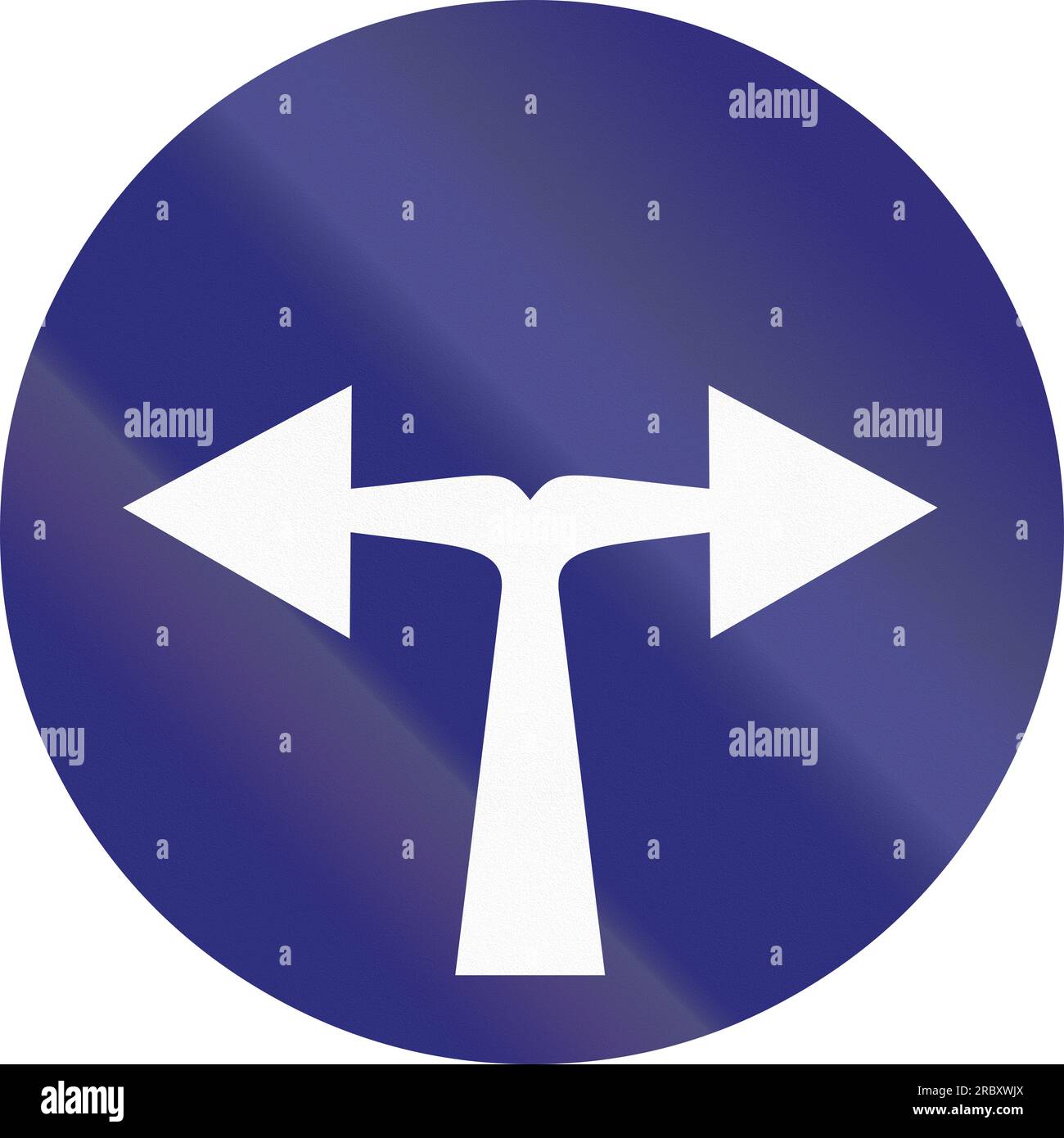 Old design (1956) of a German sign restricting the driving direction to ...