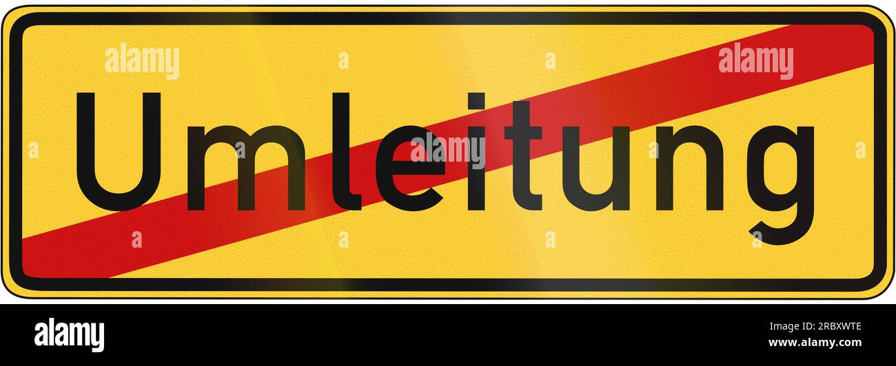 German end of detour sign. Umleitung means detour/route diversion Stock ...