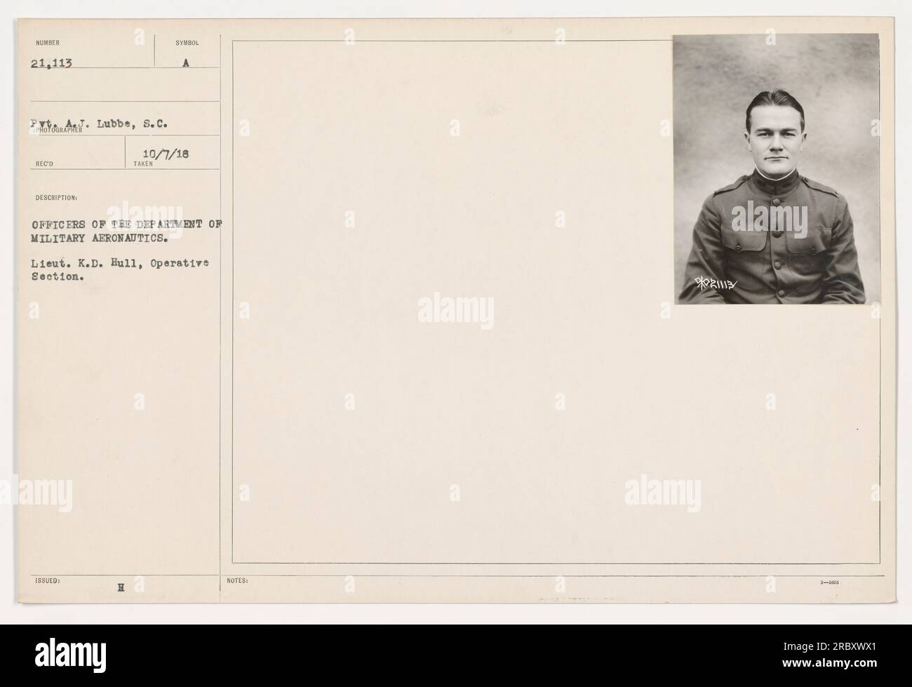 This image shows officers of the Department of Military Aeronautics ...