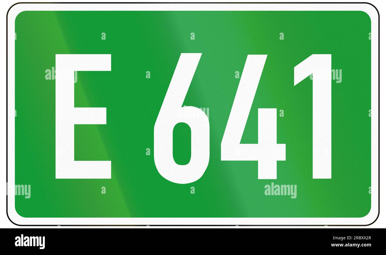 European road number sign for E641 Stock Photo - Alamy