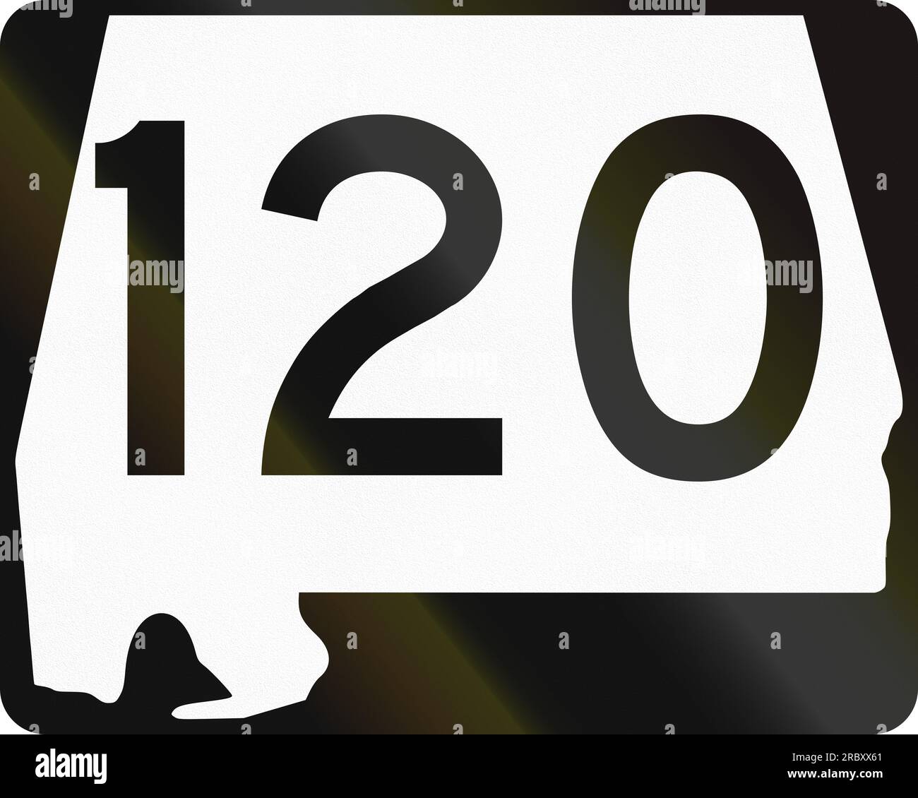 US state highway shield Alabama. The sign contains a silhouette of the ...