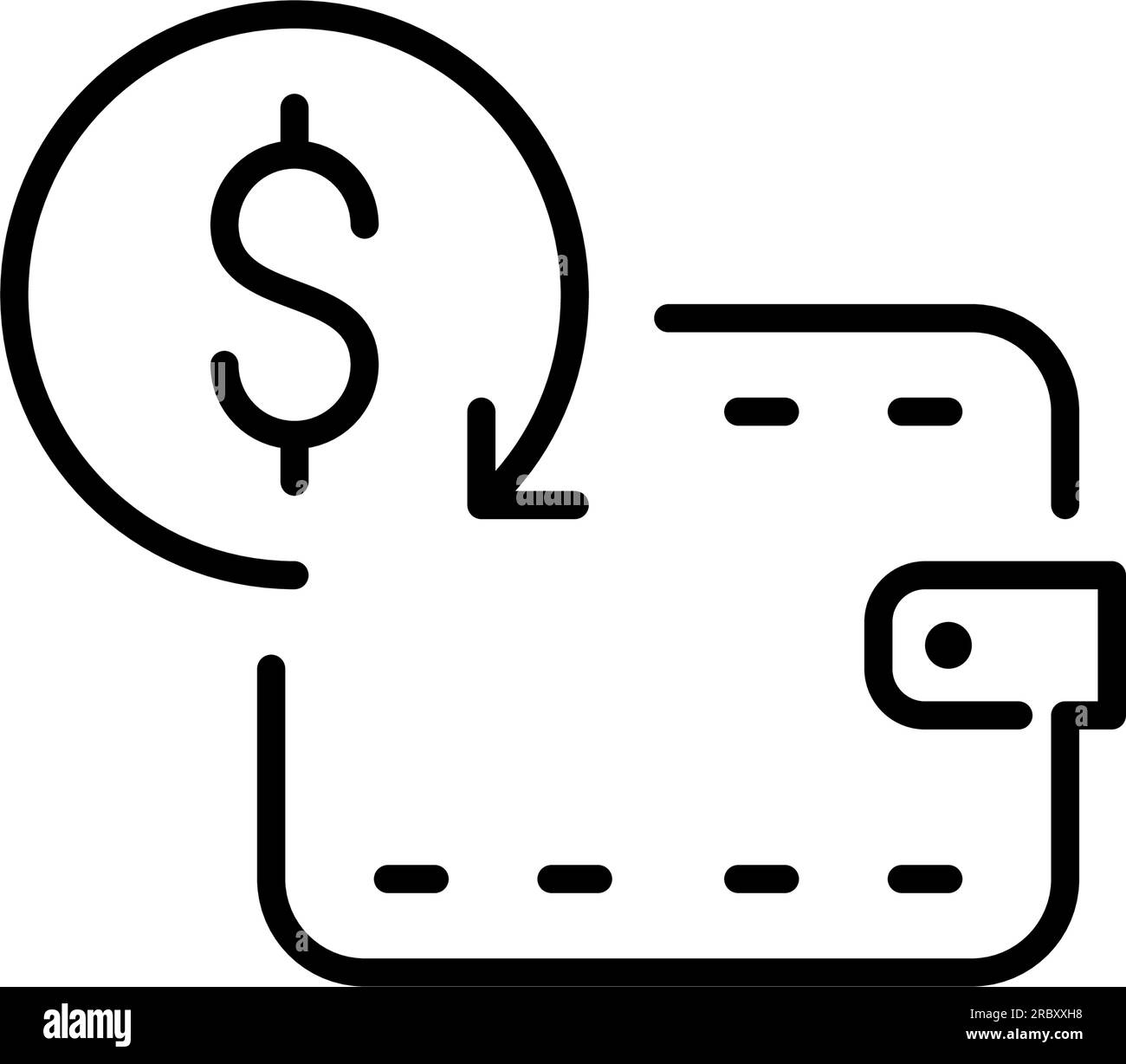 Wallet with dollar rewards symbol. Pixel perfect icon Stock Vector ...