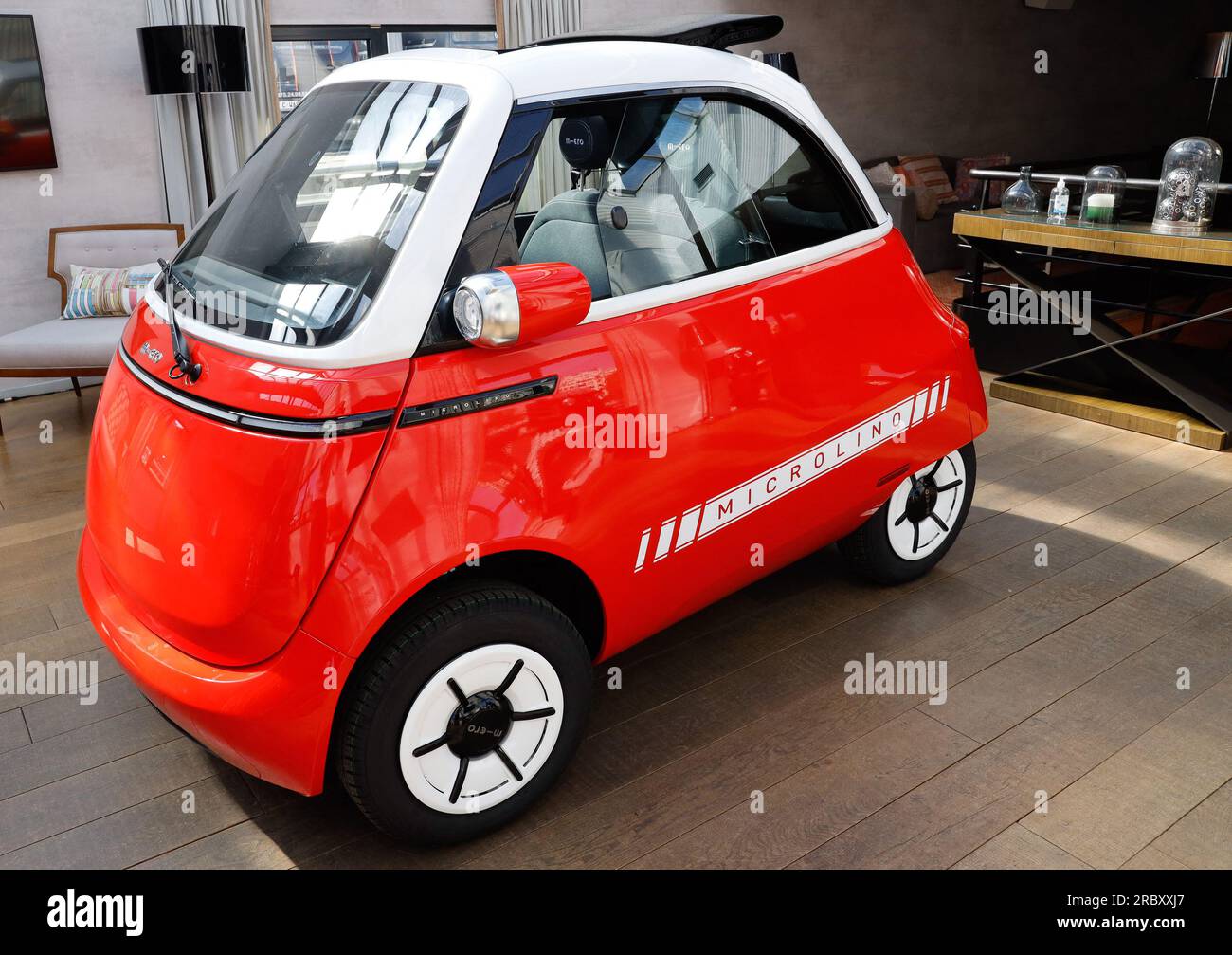 Paris, France. 11th July, 2023. Presentation of the Micro Electric Car ...