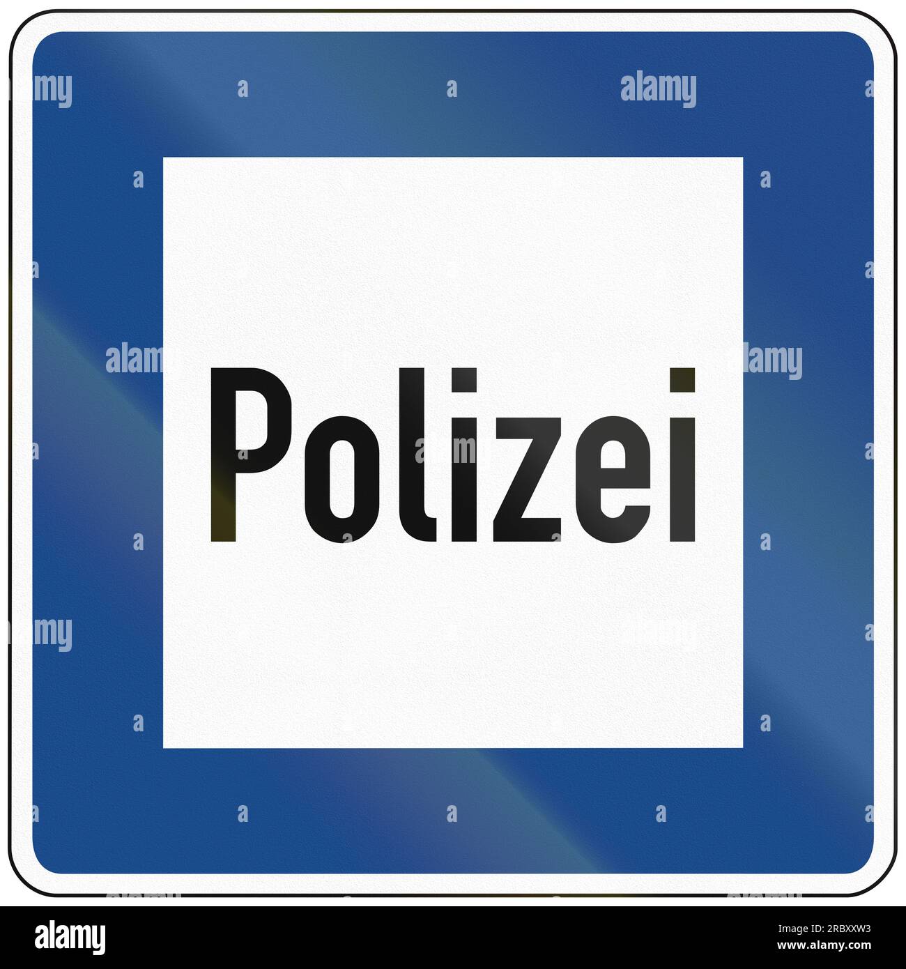 German traffic sign: Police station Stock Photo - Alamy